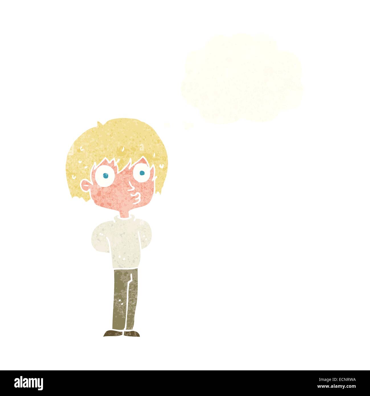 cartoon impressed boy with thought bubble Stock Vector Image & Art - Alamy