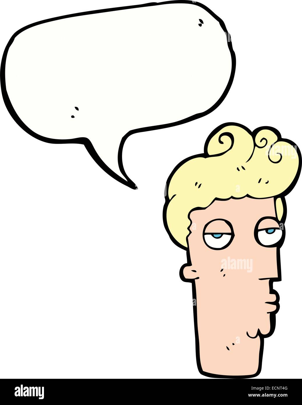 cartoon bored man's face with speech bubble Stock Vector Image & Art ...