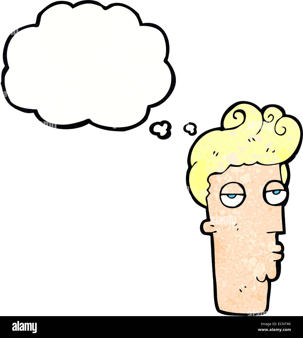 cartoon bored man's face with thought bubble Stock Vector Image & Art ...