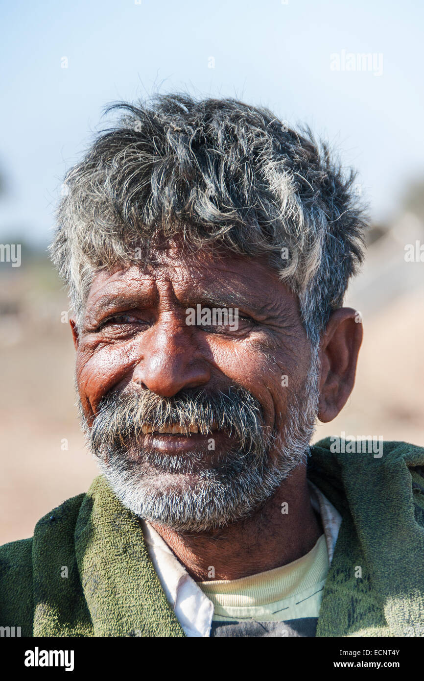 Closeup of Rajasthan man without a turban Stock Photo - Alamy