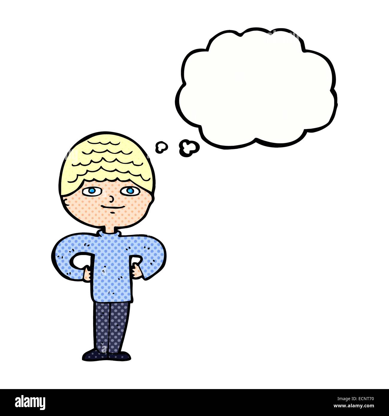 cartoon proud man with thought bubble Stock Vector Image & Art - Alamy