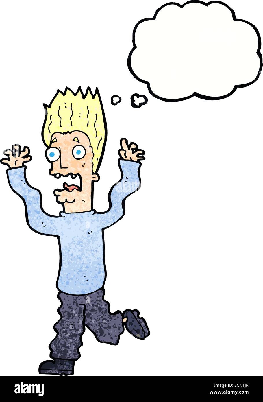 cartoon terrified man with thought bubble Stock Vector Image & Art - Alamy