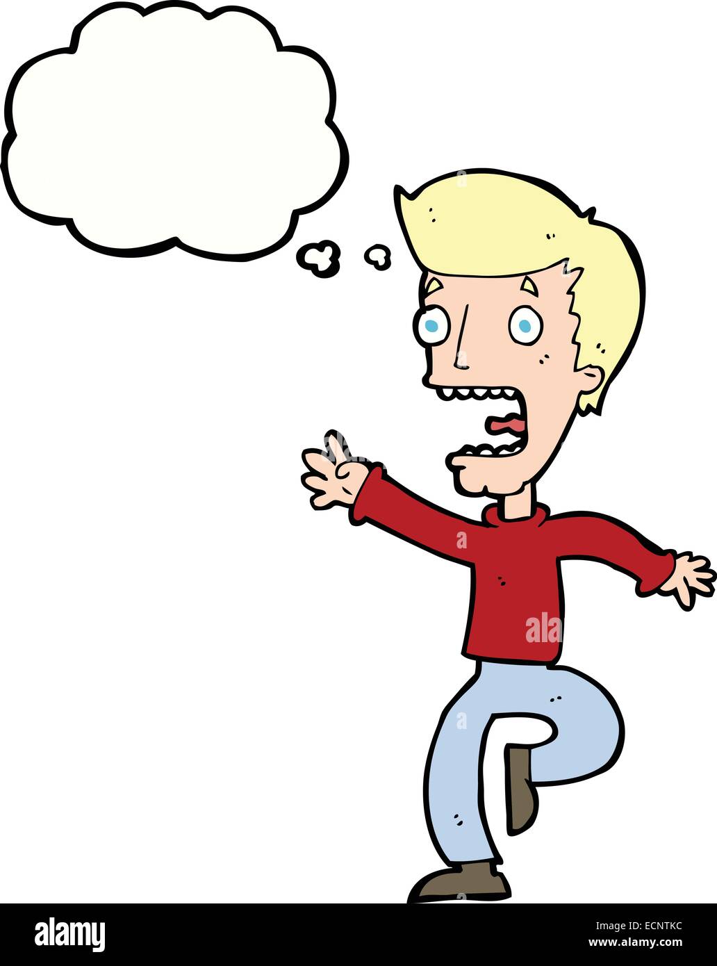 cartoon terrified man with thought bubble Stock Vector Image & Art - Alamy