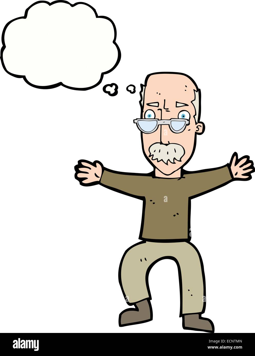 Cartoon old man waving arms hi-res stock photography and images - Alamy