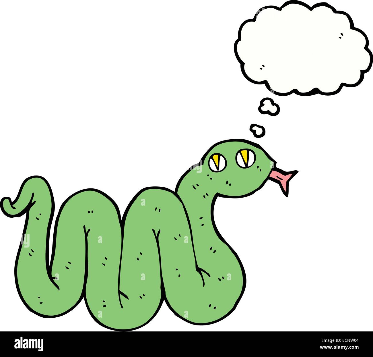 funny cartoon snake with thought bubble Stock Vector Image & Art - Alamy