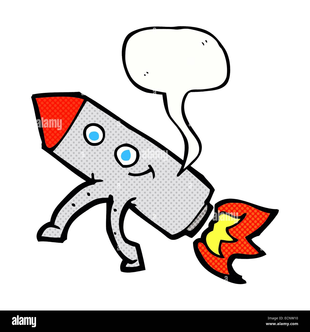 cartoon happy rocket with speech bubble Stock Vector Image & Art - Alamy