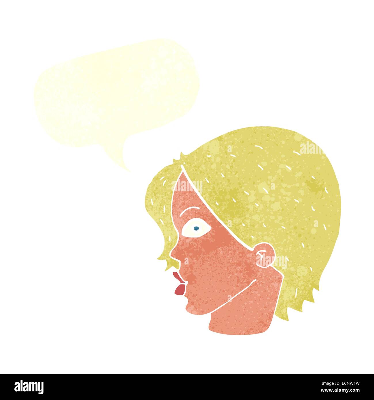 cartoon female face staring with speech bubble Stock Vector Image & Art ...