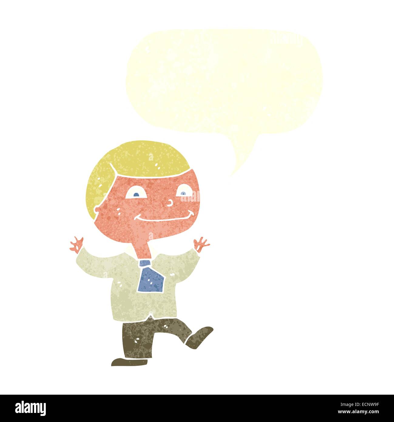 cartoon happy boy with speech bubble Stock Vector Image & Art - Alamy