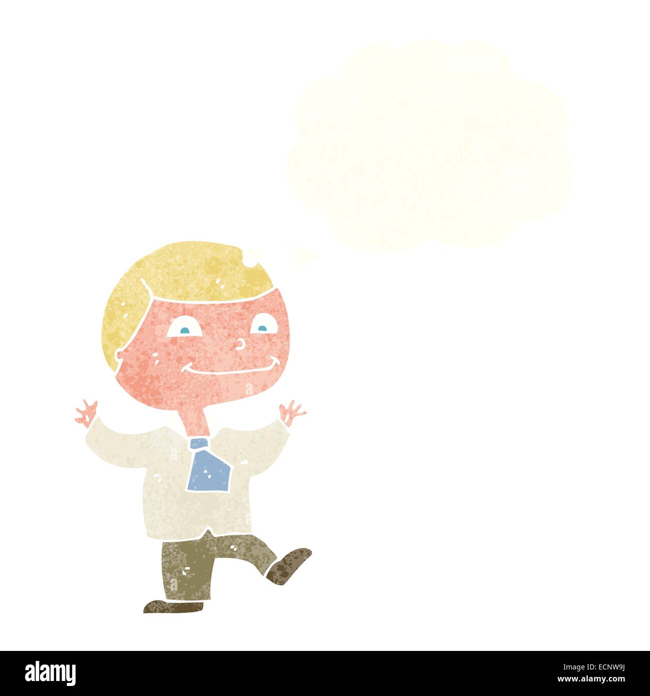 cartoon happy boy with thought bubble Stock Vector Image & Art - Alamy