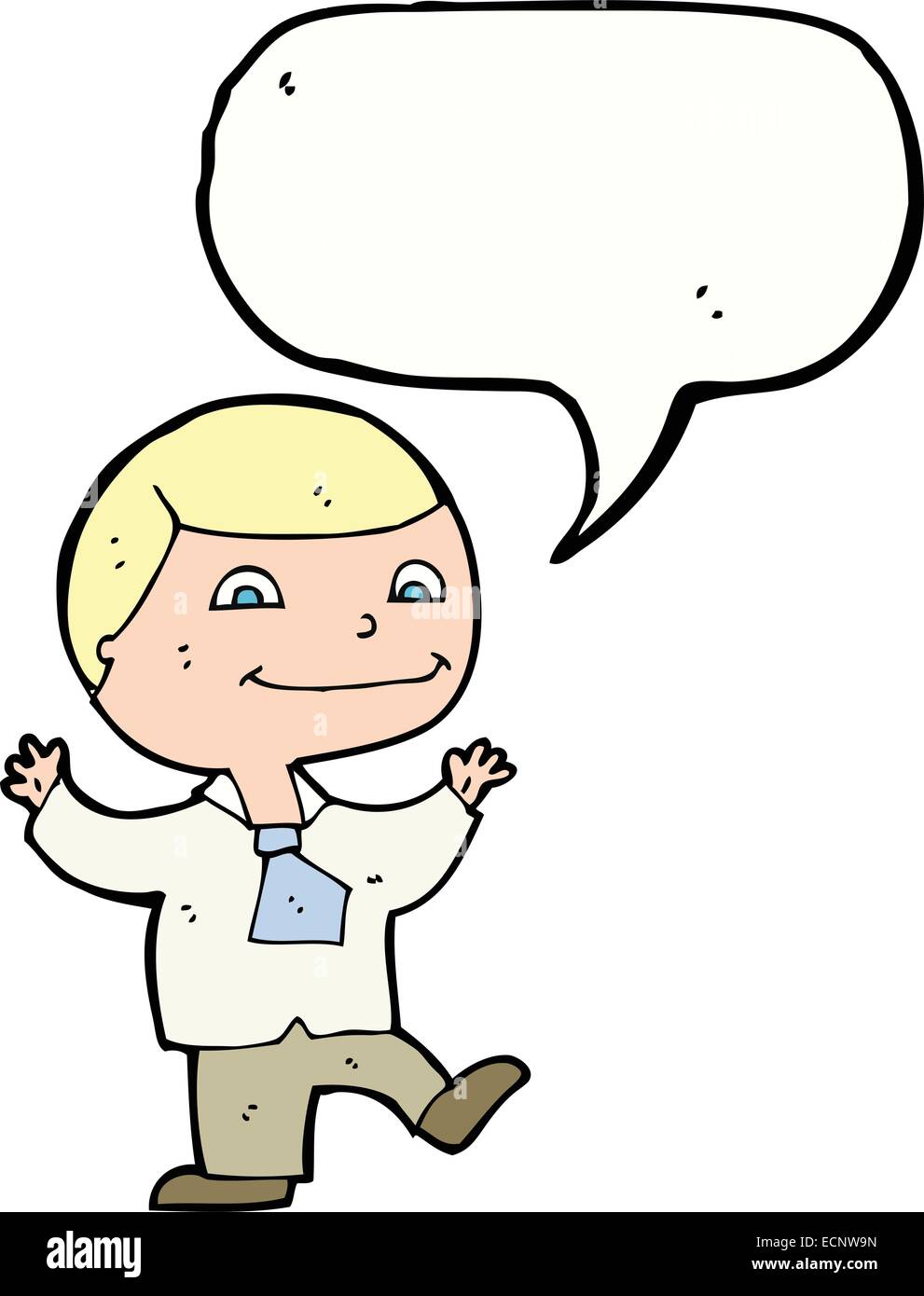 cartoon happy boy with speech bubble Stock Vector Image & Art - Alamy