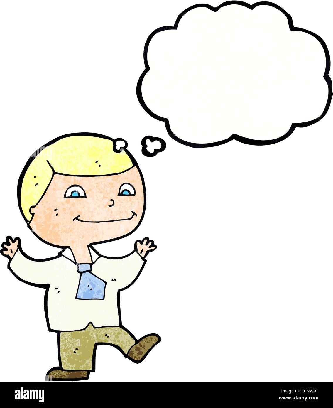 cartoon happy boy with thought bubble Stock Vector Image & Art - Alamy