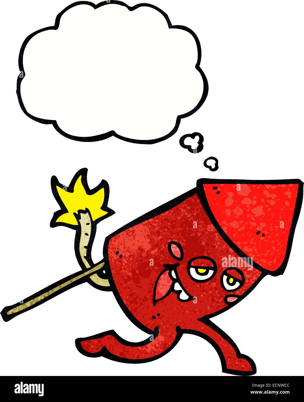 cartoon funny firework character with thought bubble Stock Vector Image ...