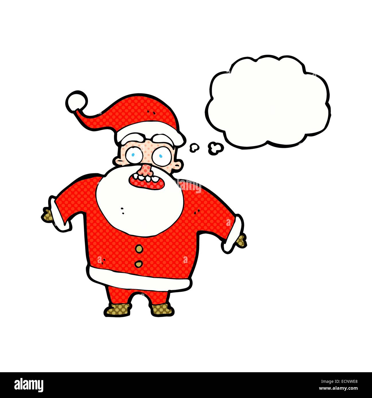 cartoon shocked santa claus with thought bubble Stock Vector Image ...