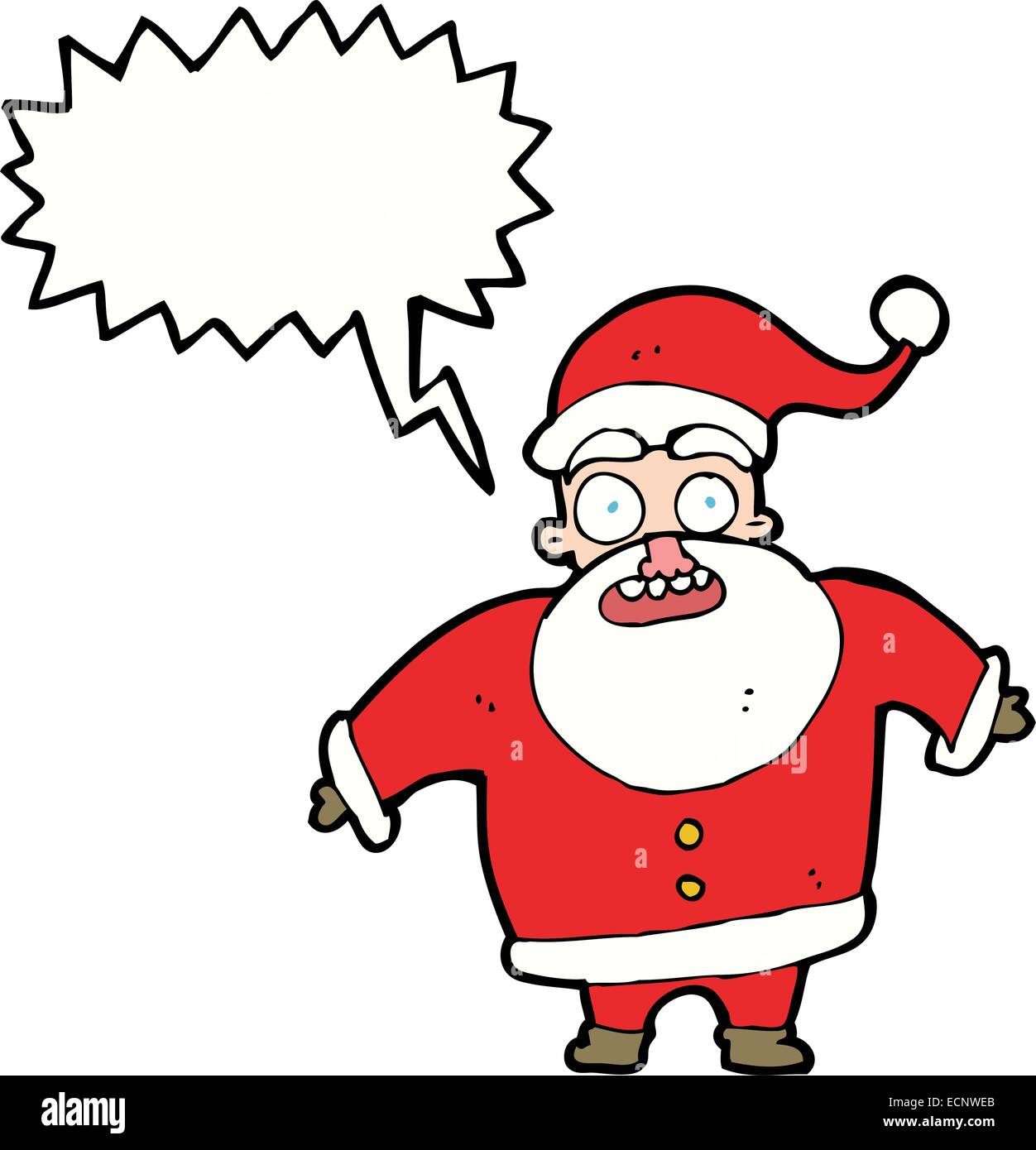 cartoon shocked santa claus with speech bubble Stock Vector Image & Art ...