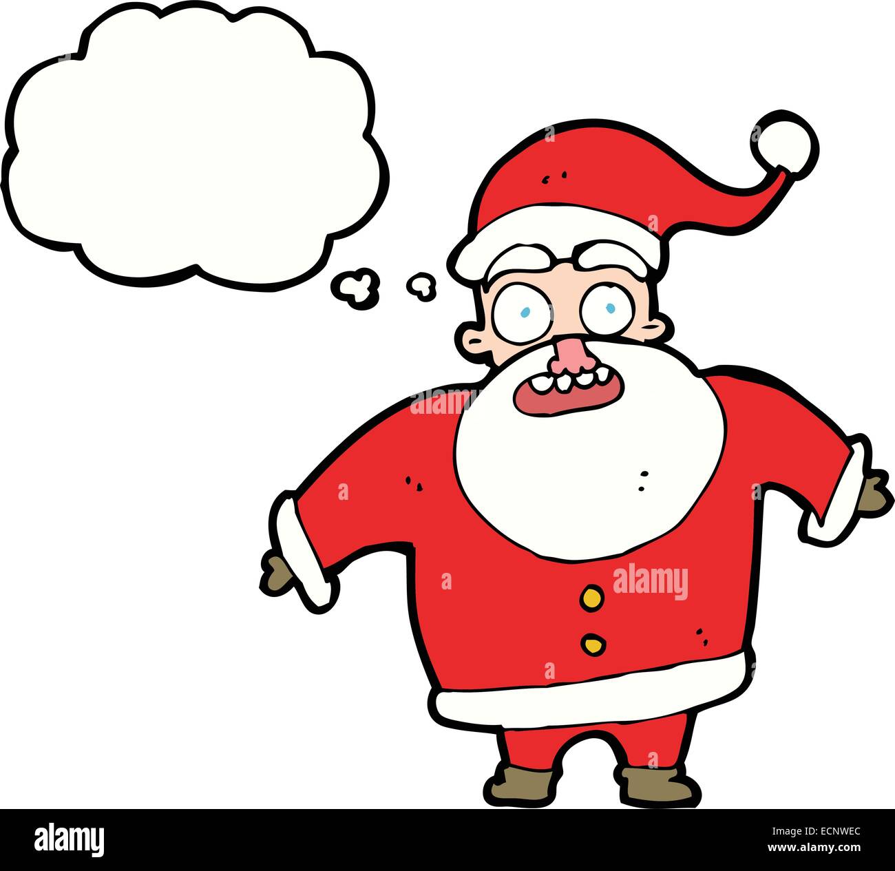 cartoon shocked santa claus with thought bubble Stock Vector Image ...