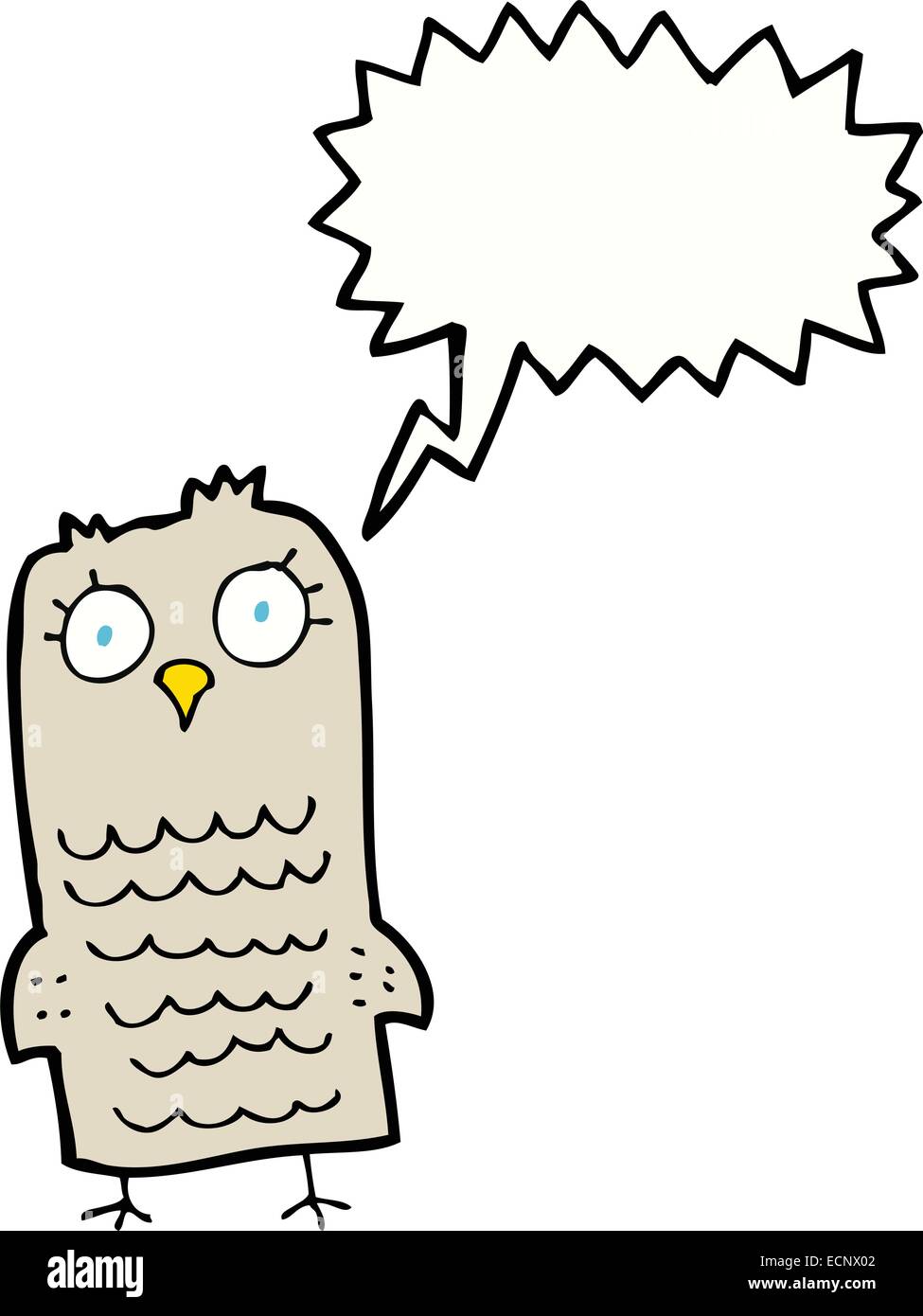 cartoon owl with speech bubble Stock Vector Image & Art - Alamy