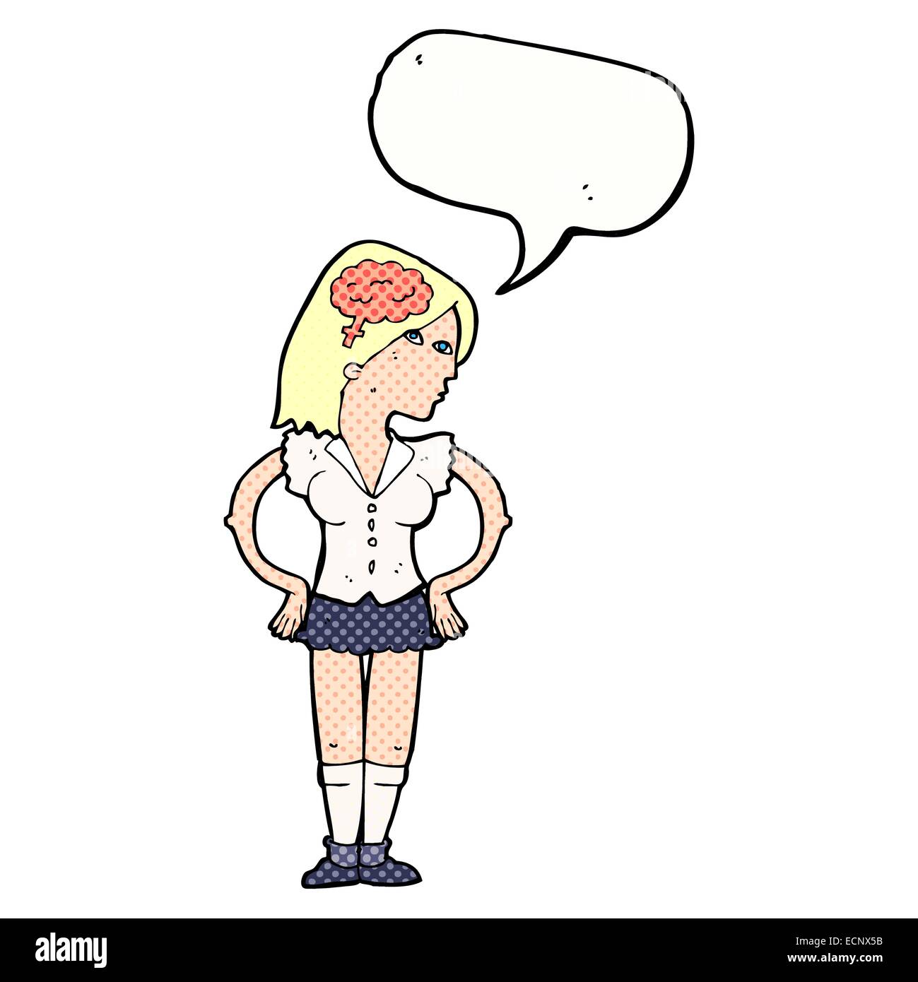 cartoon intelligent woman with speech bubble Stock Vector Image & Art ...
