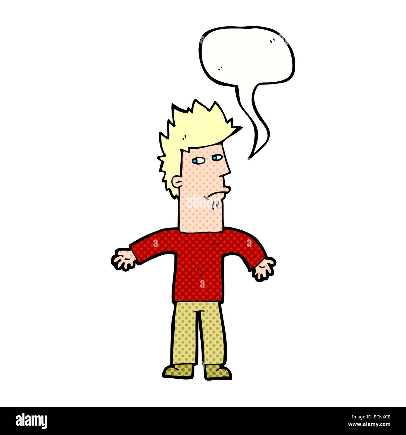 Cartoon confused man speech bubble Cut Out Stock Images & Pictures - Alamy