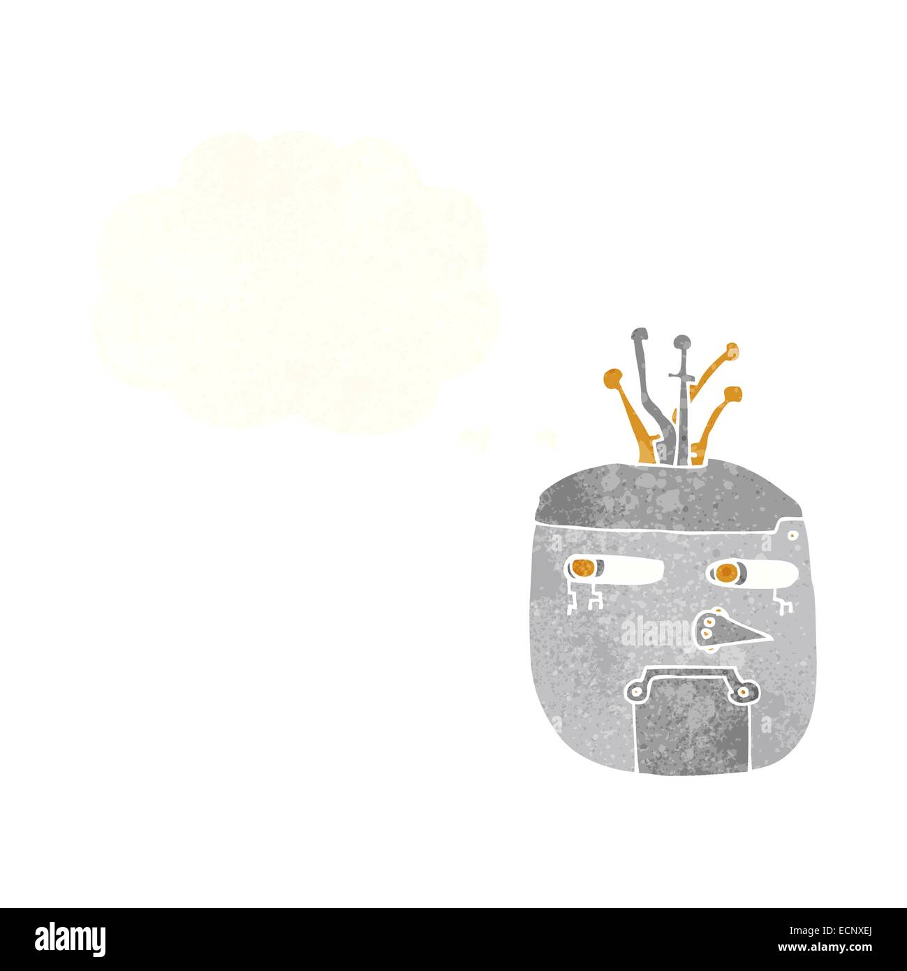 cartoon robot head with thought bubble Stock Vector Image & Art - Alamy
