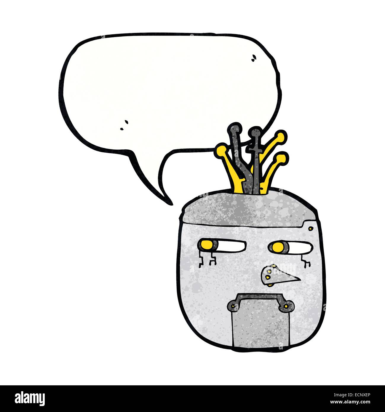 cartoon robot head with speech bubble Stock Vector Image & Art - Alamy