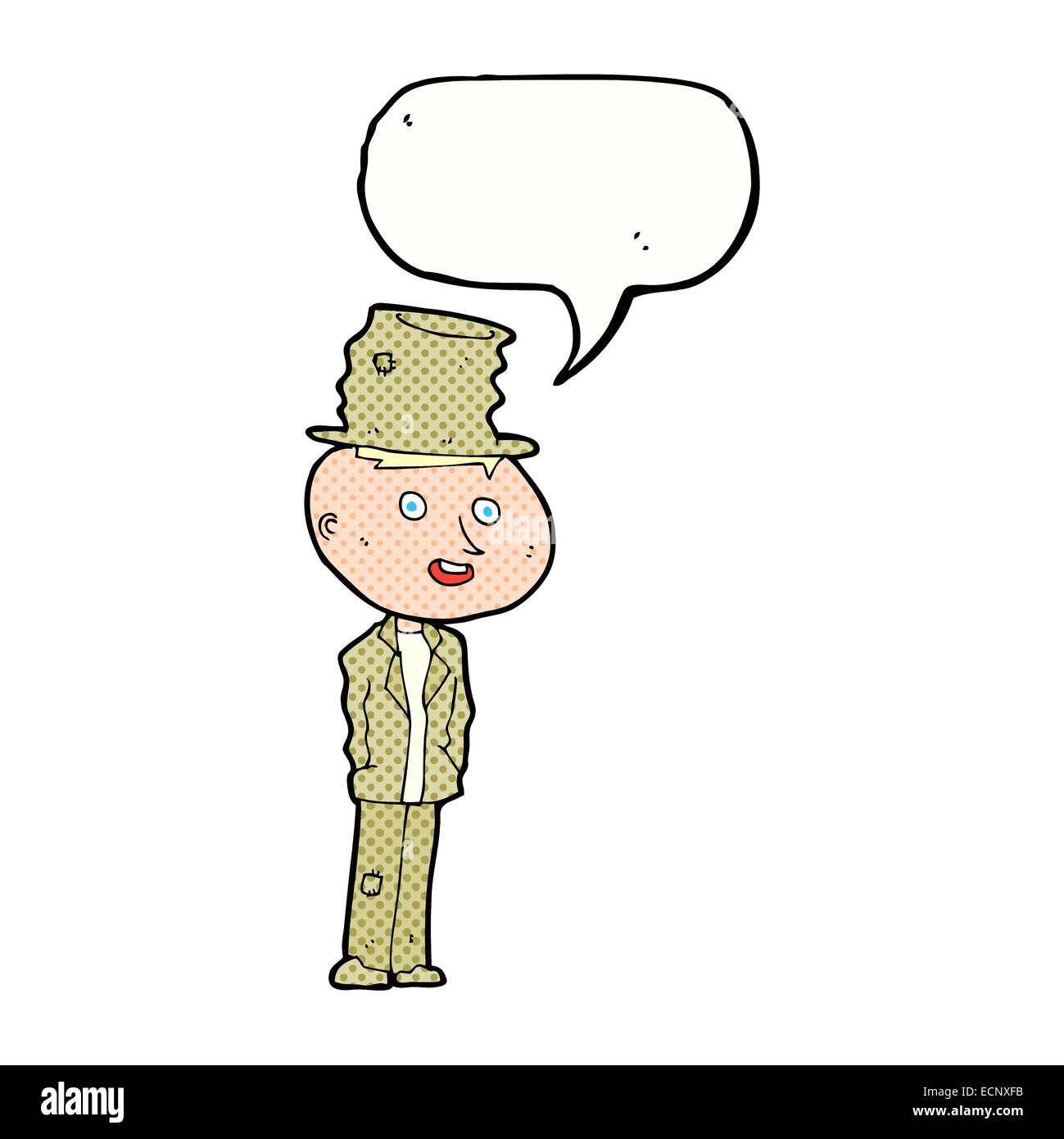 cartoon funny hobo man with speech bubble Stock Vector Image & Art - Alamy