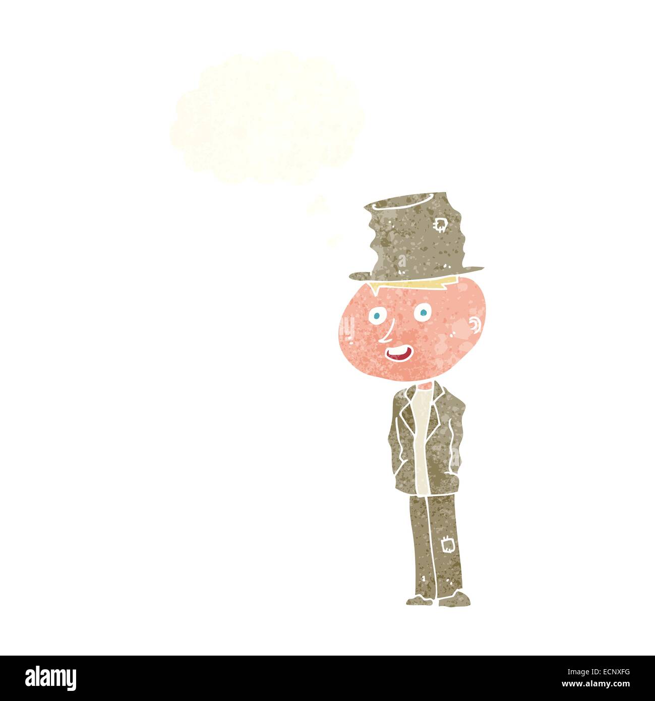 cartoon funny hobo man with thought bubble Stock Vector Image & Art - Alamy