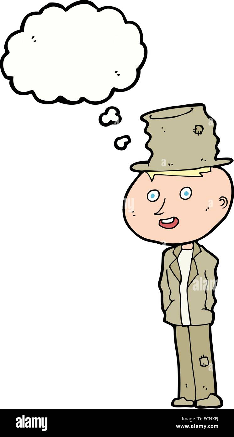 cartoon funny hobo man with thought bubble Stock Vector Image & Art - Alamy