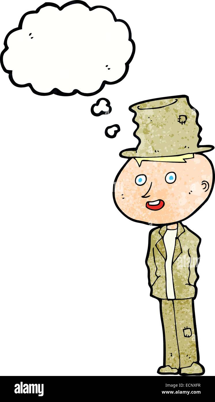 cartoon funny hobo man with thought bubble Stock Vector Image & Art - Alamy