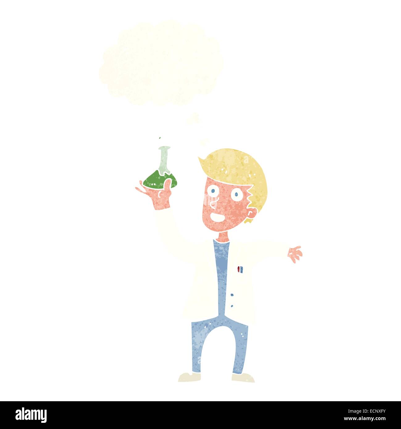 cartoon happy scientist with thought bubble Stock Vector Image & Art ...