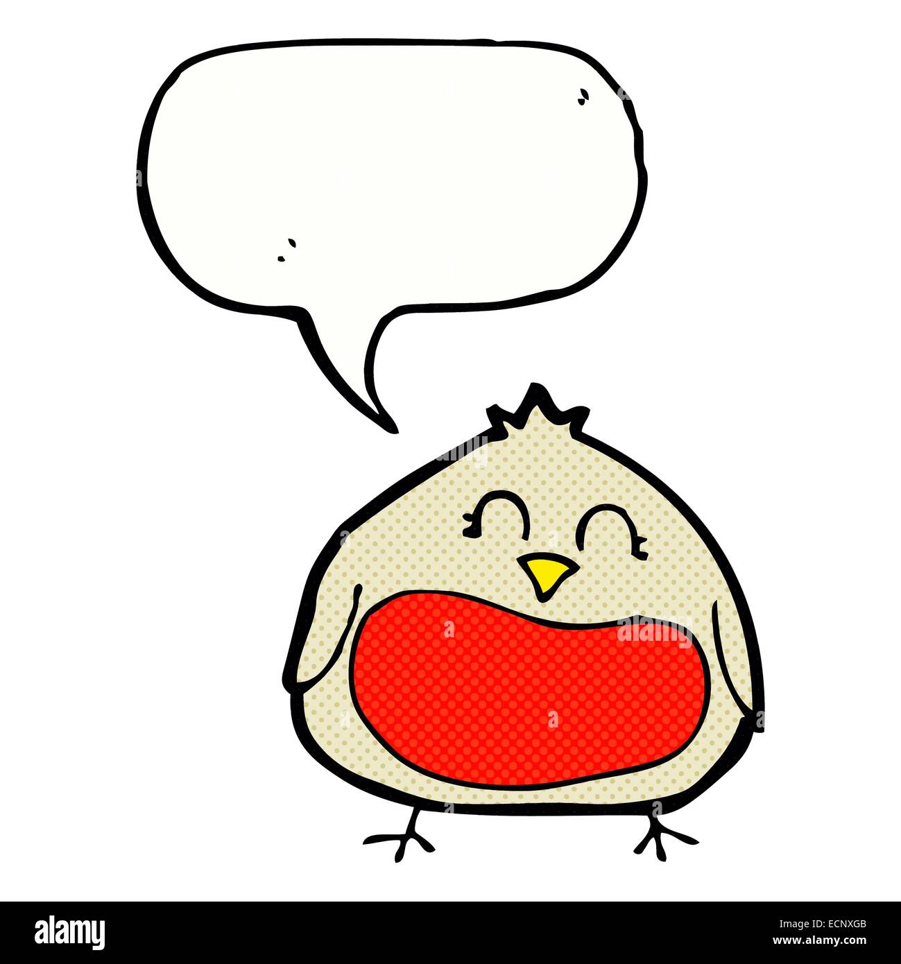 funny cartoon christmas robin with speech bubble Stock Vector Image ...