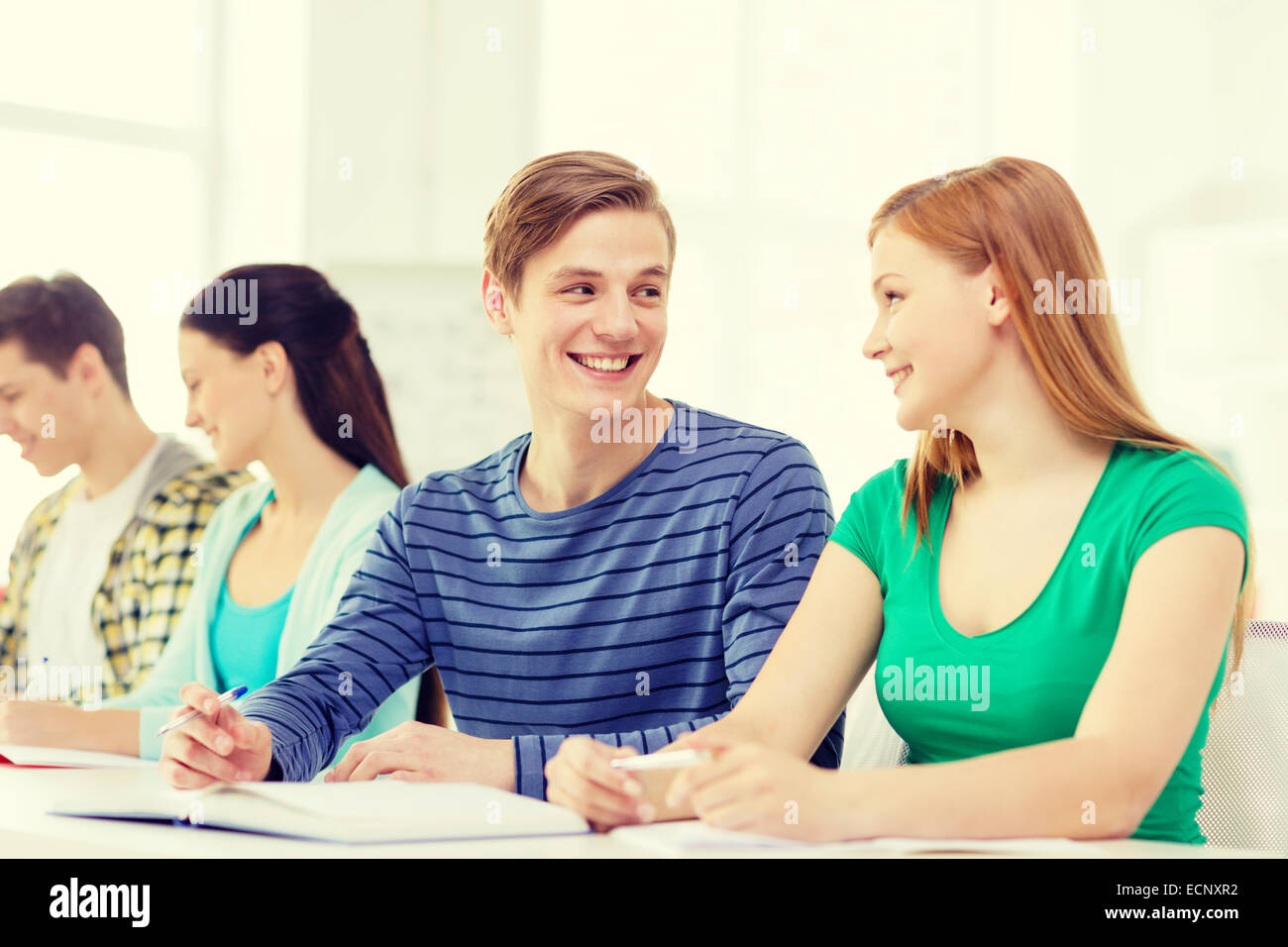 students with textbooks and books at school Stock Photo - Alamy