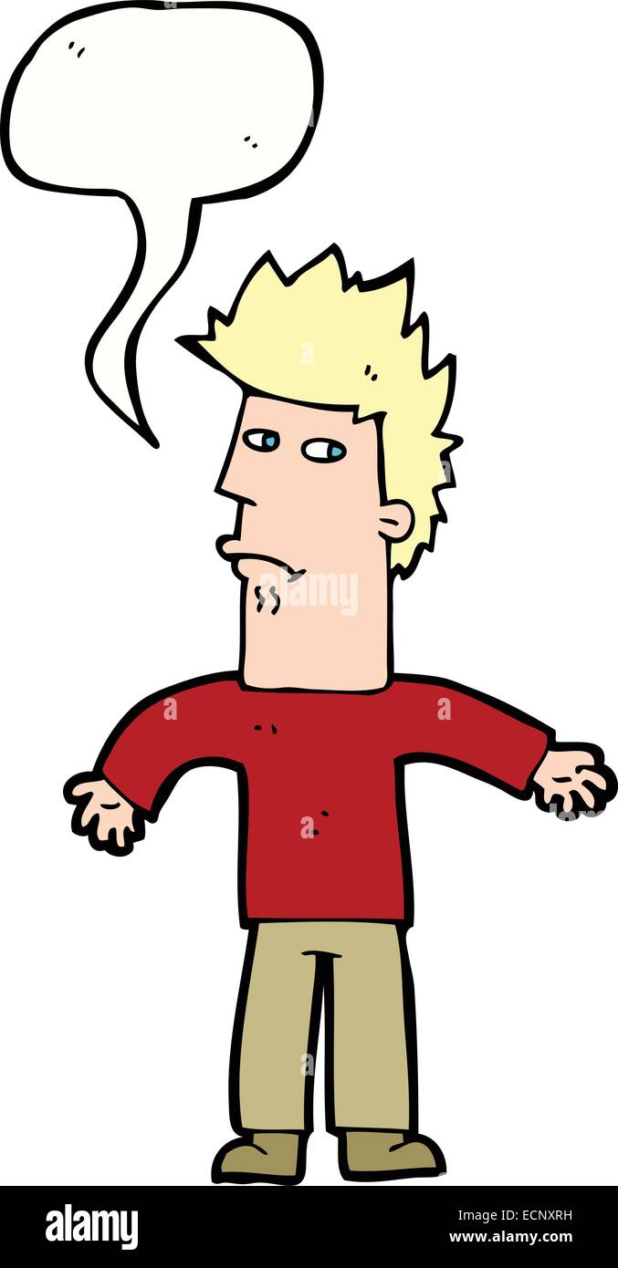 cartoon confused man with speech bubble Stock Vector Image & Art - Alamy