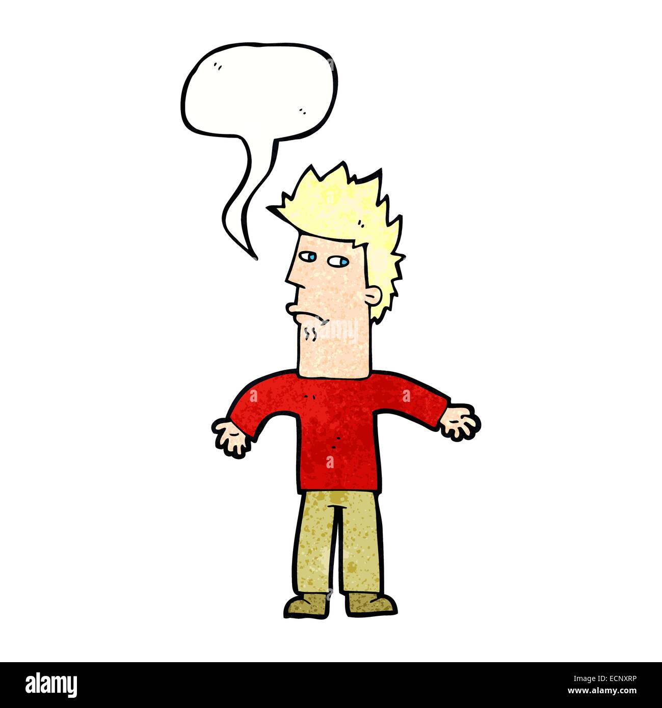 cartoon confused man with speech bubble Stock Vector Image & Art - Alamy