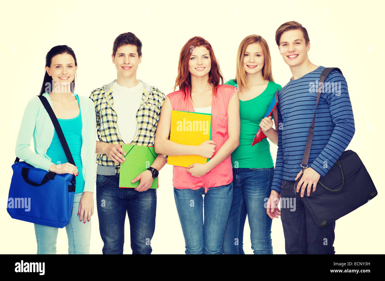 group of smiling students standing Stock Photo - Alamy