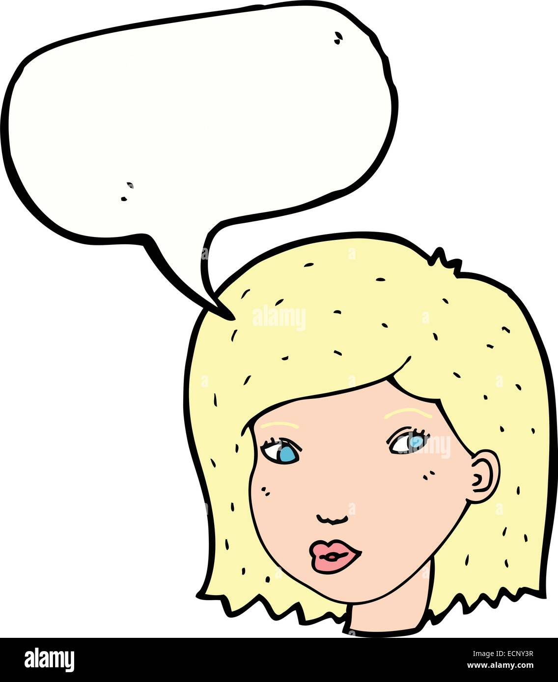 cartoon female face with speech bubble Stock Vector Image & Art - Alamy