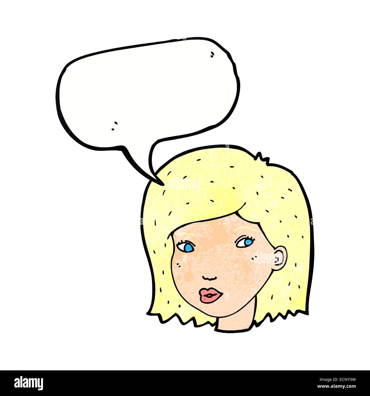 cartoon female face with speech bubble Stock Vector Image & Art - Alamy