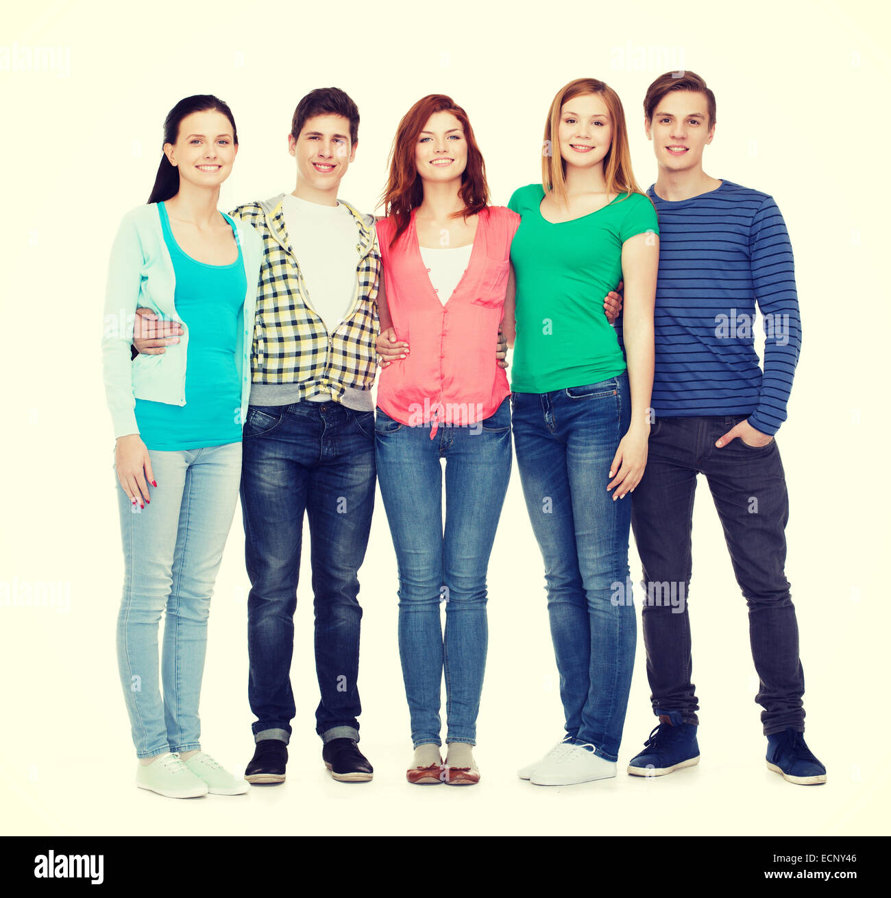 group of smiling students standing Stock Photo - Alamy