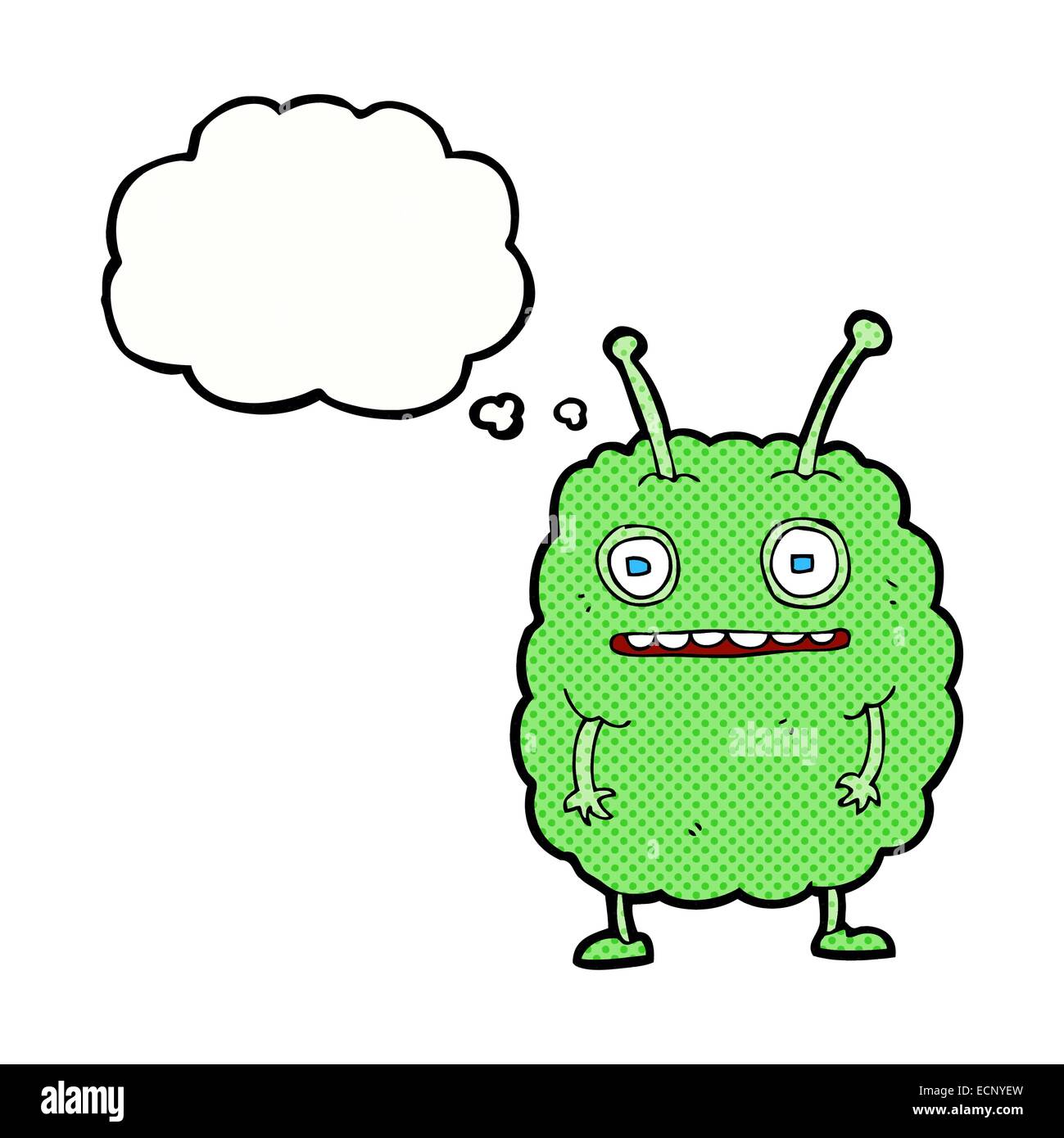 cartoon funny alien monster with thought bubble Stock Vector Image ...