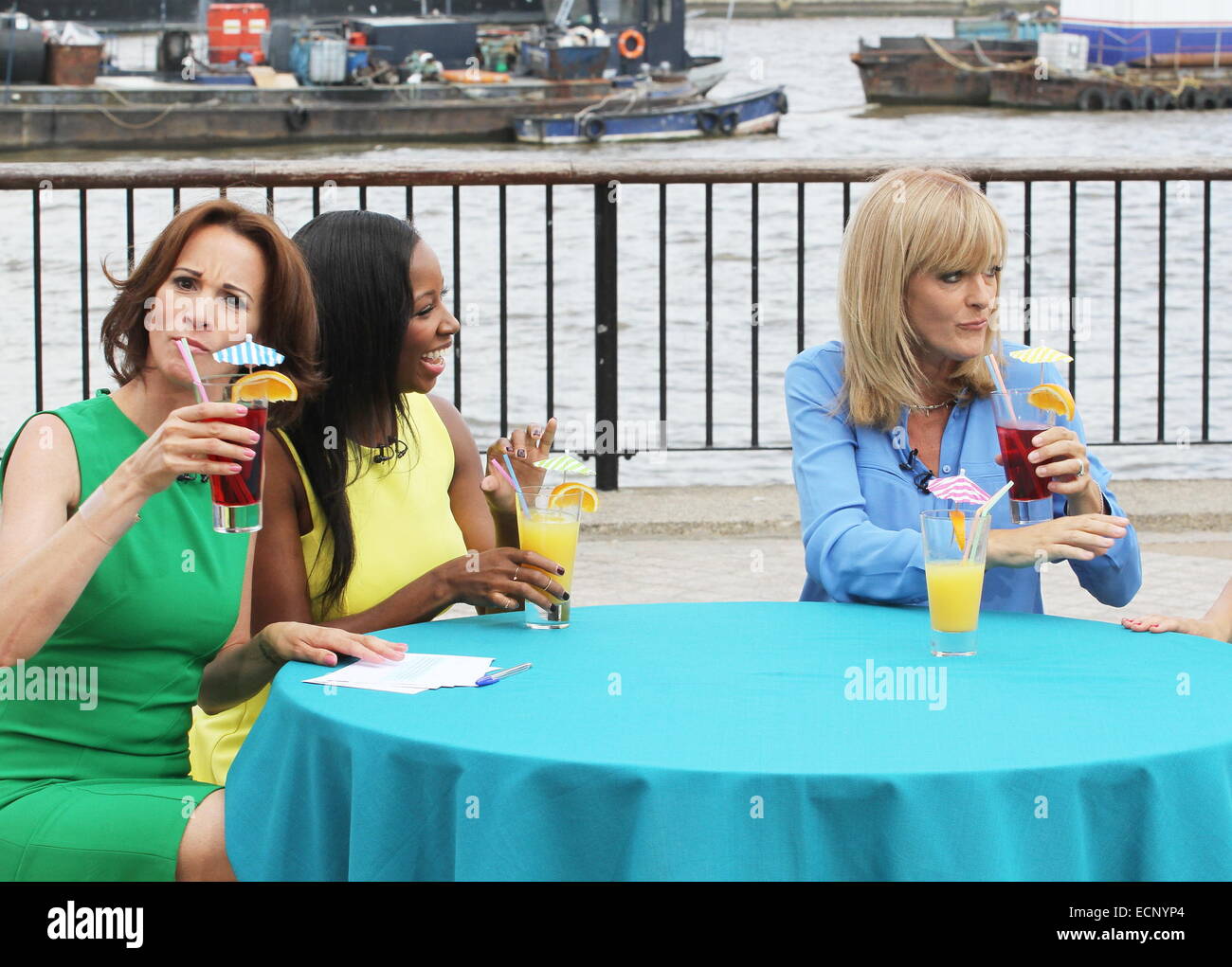 ITV's 'Loose Women' films outside at South Bank, featuring the ...