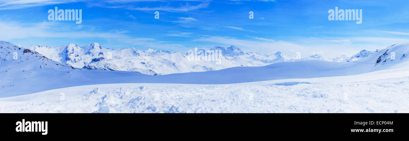 Panorama view snow mountain hi-res stock photography and images - Alamy