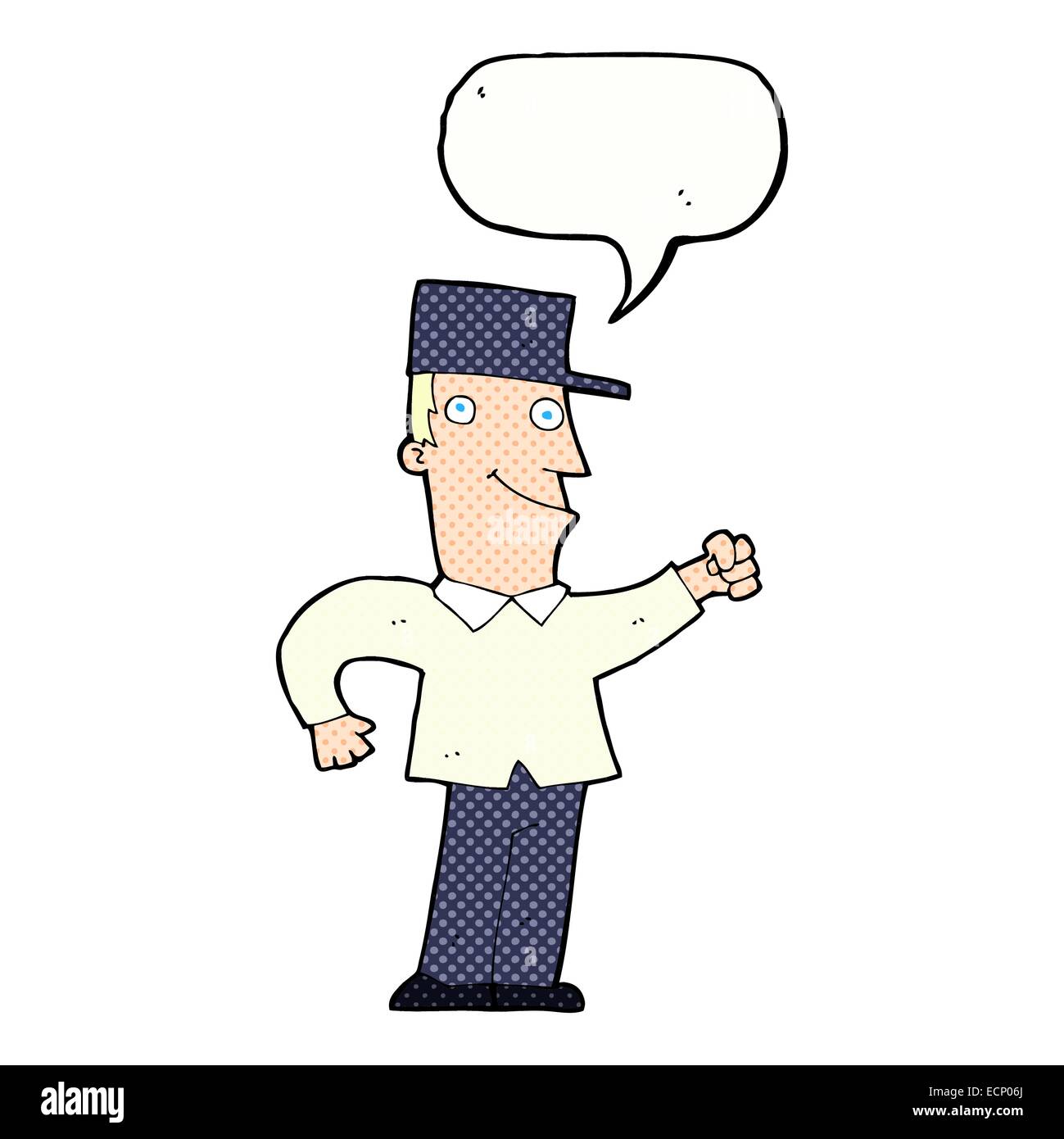cartoon man punching air with speech bubble Stock Vector Image & Art ...