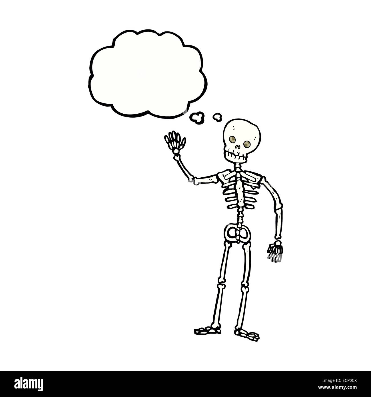 cartoon waving skeleton with thought bubble Stock Vector Image & Art ...