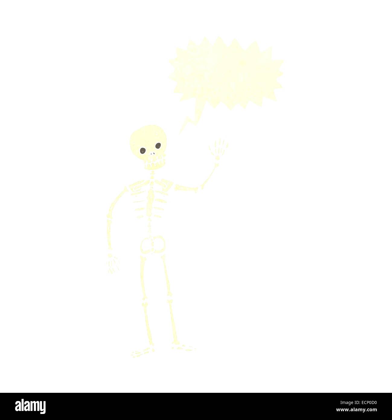Drawing cute cartoon waving skeleton Cut Out Stock Images & Pictures ...
