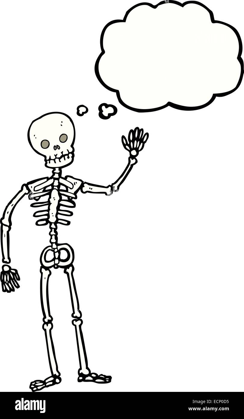 Drawing cute cartoon waving skeleton hi-res stock photography and ...