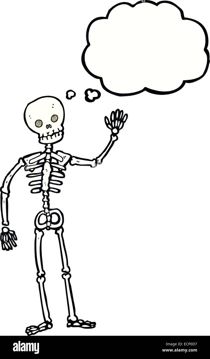 Drawing cute cartoon waving skeleton hi-res stock photography and ...