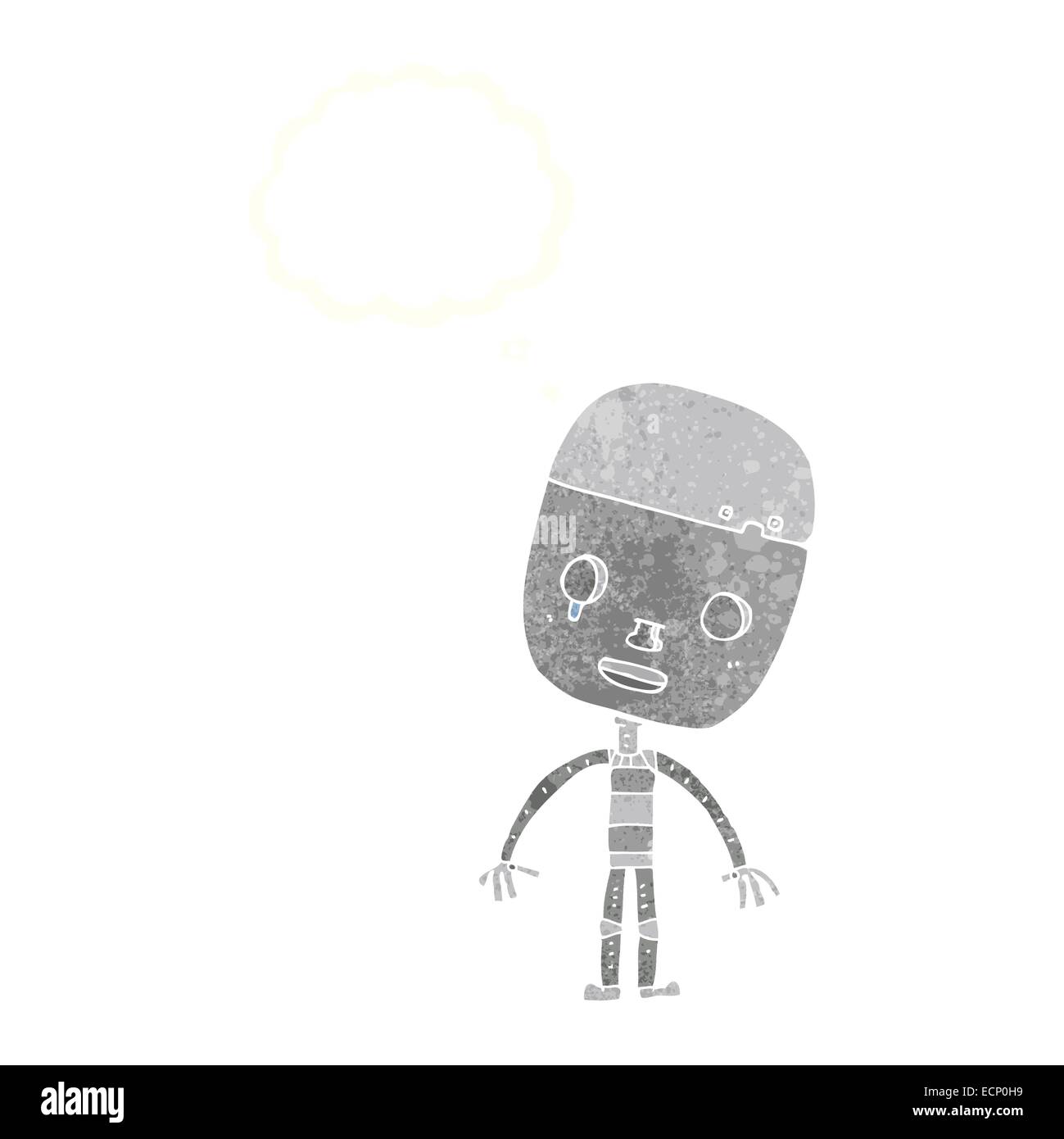 cartoon sad robot with thought bubble Stock Vector Image & Art - Alamy