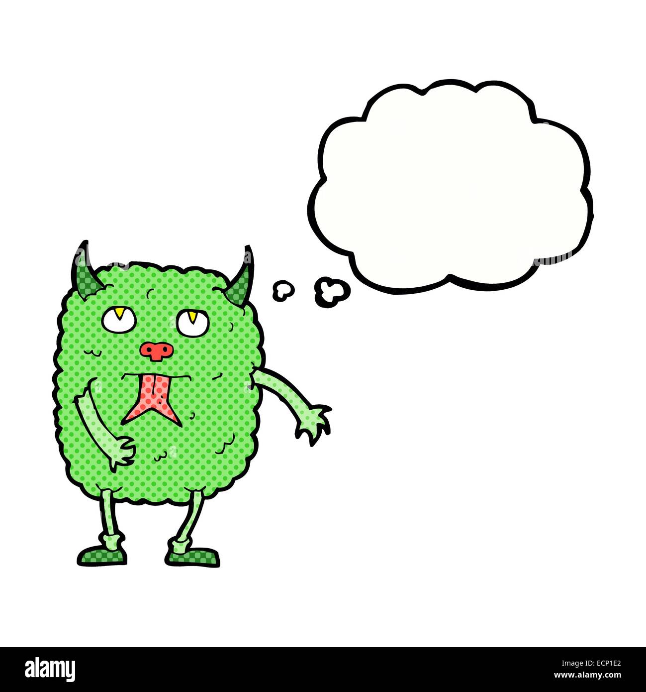 funny cartoon monster with thought bubble Stock Vector Image & Art - Alamy