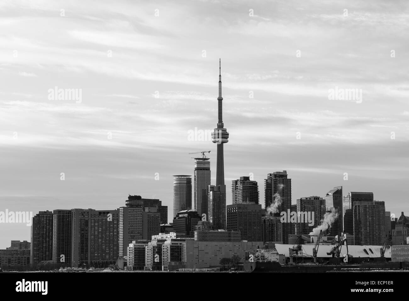 Downtown toronto from cn tower Black and White Stock Photos & Images ...