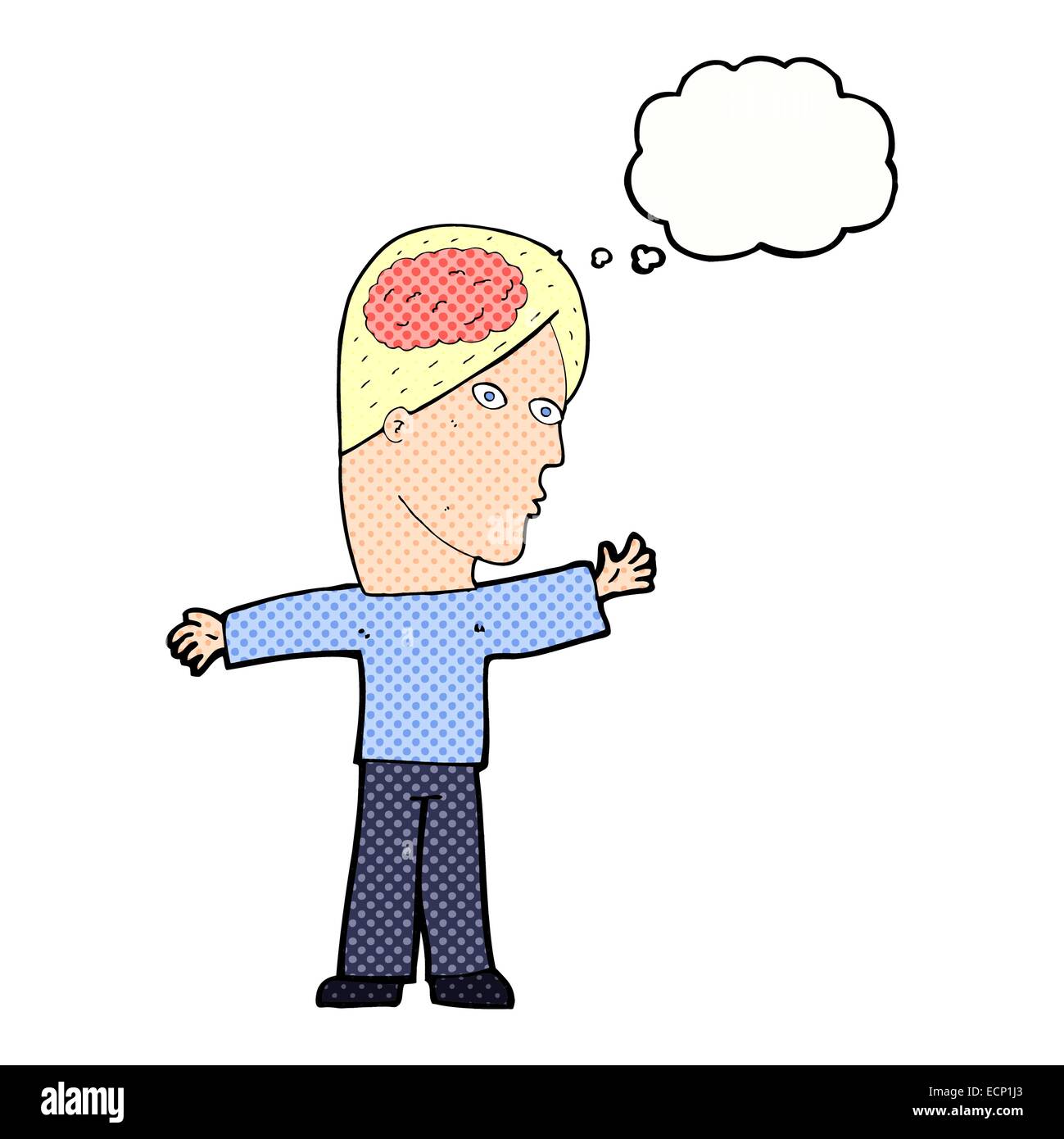 Cartoon brain thought bubble Cut Out Stock Images & Pictures - Alamy
