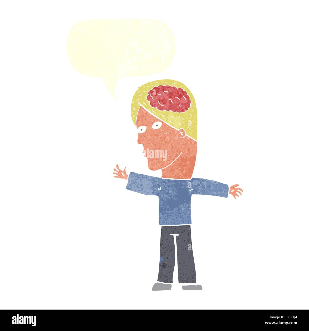 cartoon man with brain with speech bubble Stock Vector Image & Art - Alamy